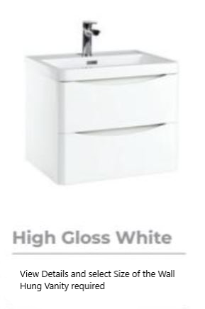 Bella High Gloss White Wall Hung Vanity units with Basin – Sherdley ...